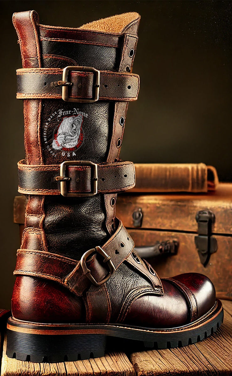 Men's "Bad-ASS" USA Hand Made Bear Leather Rider Boot – FEAR-NONE Gear ...