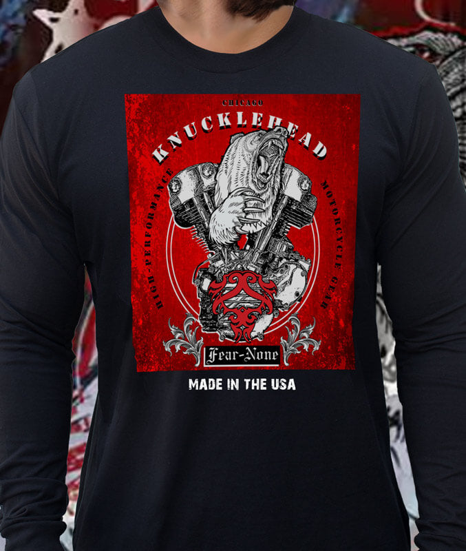 Men's Big Red KNUCKLEHEAD Rider Shirt – FEAR-NONE Gear Clothing
